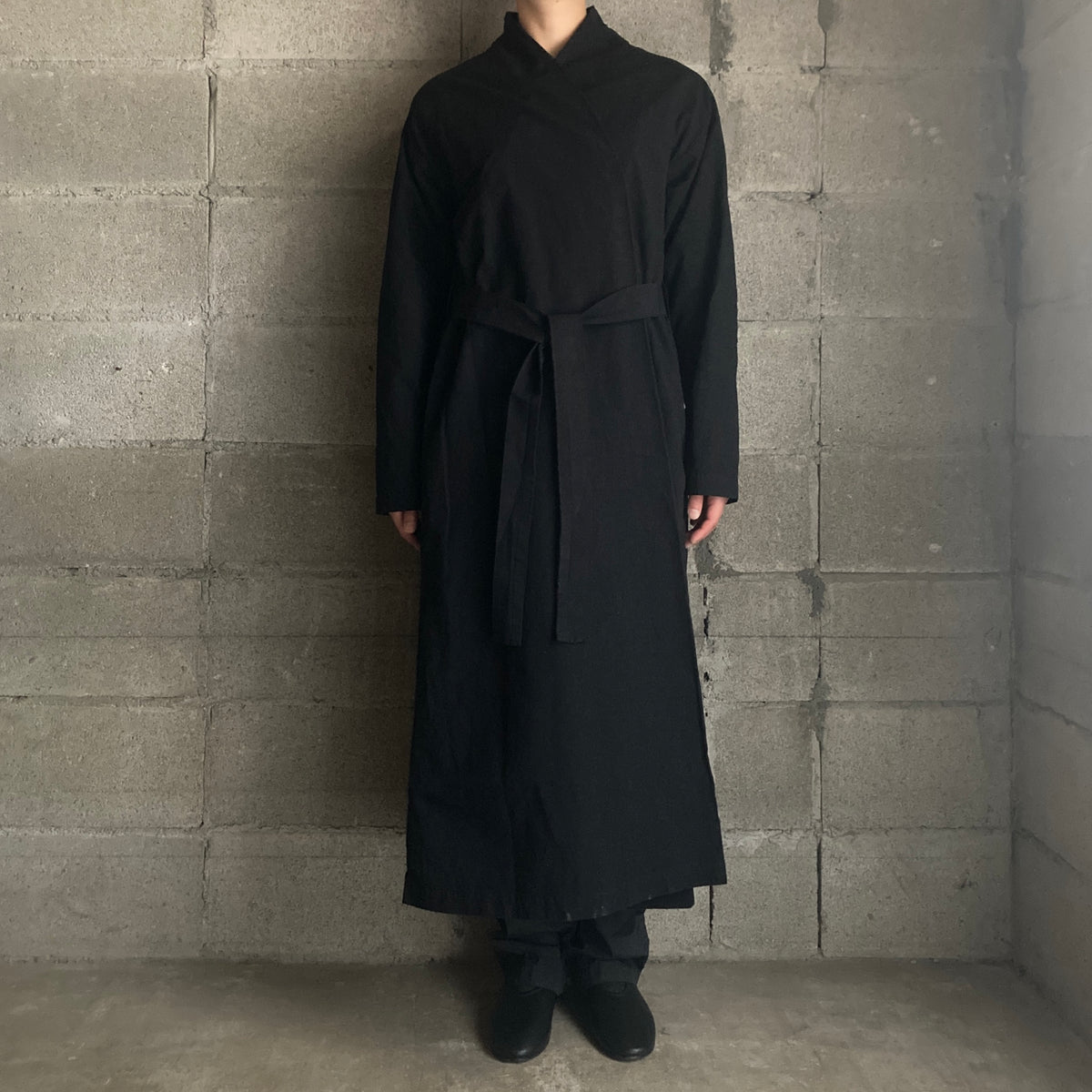 COSMIC WONDER｜19CW06088-2｜Cotton linen weather cloth “Haori” coat｜Blac ...